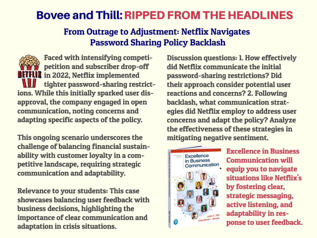 From Outrage to Adjustment: Netflix Navigates Password Sharing Policy ...